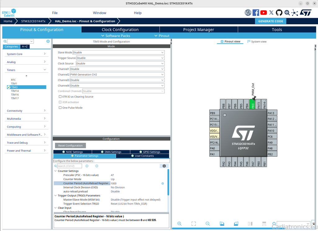 PWM with STM32 using HAL or LL