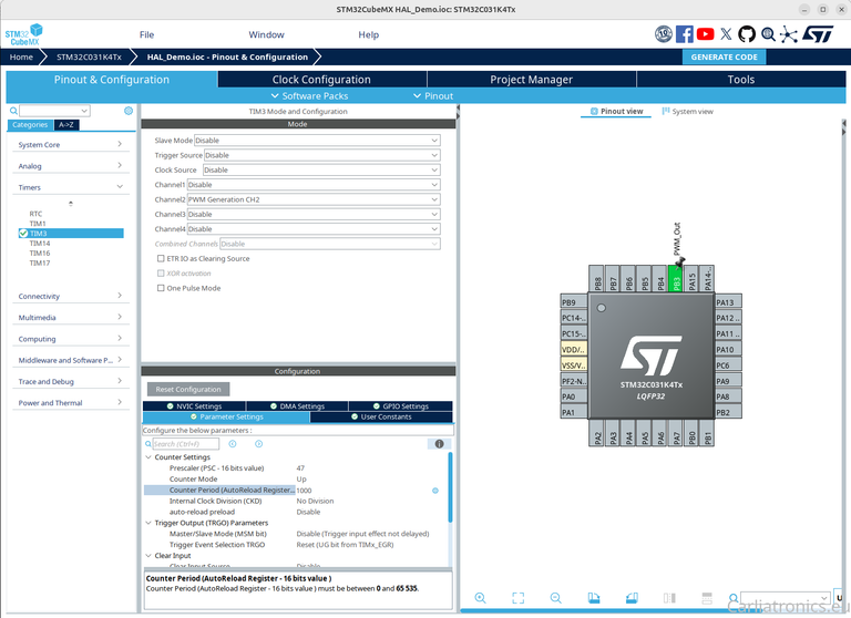 PWM with STM32 using HAL or LL